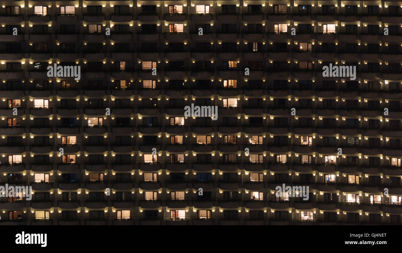 Block house window night hi-res stock photography and images - Alamy