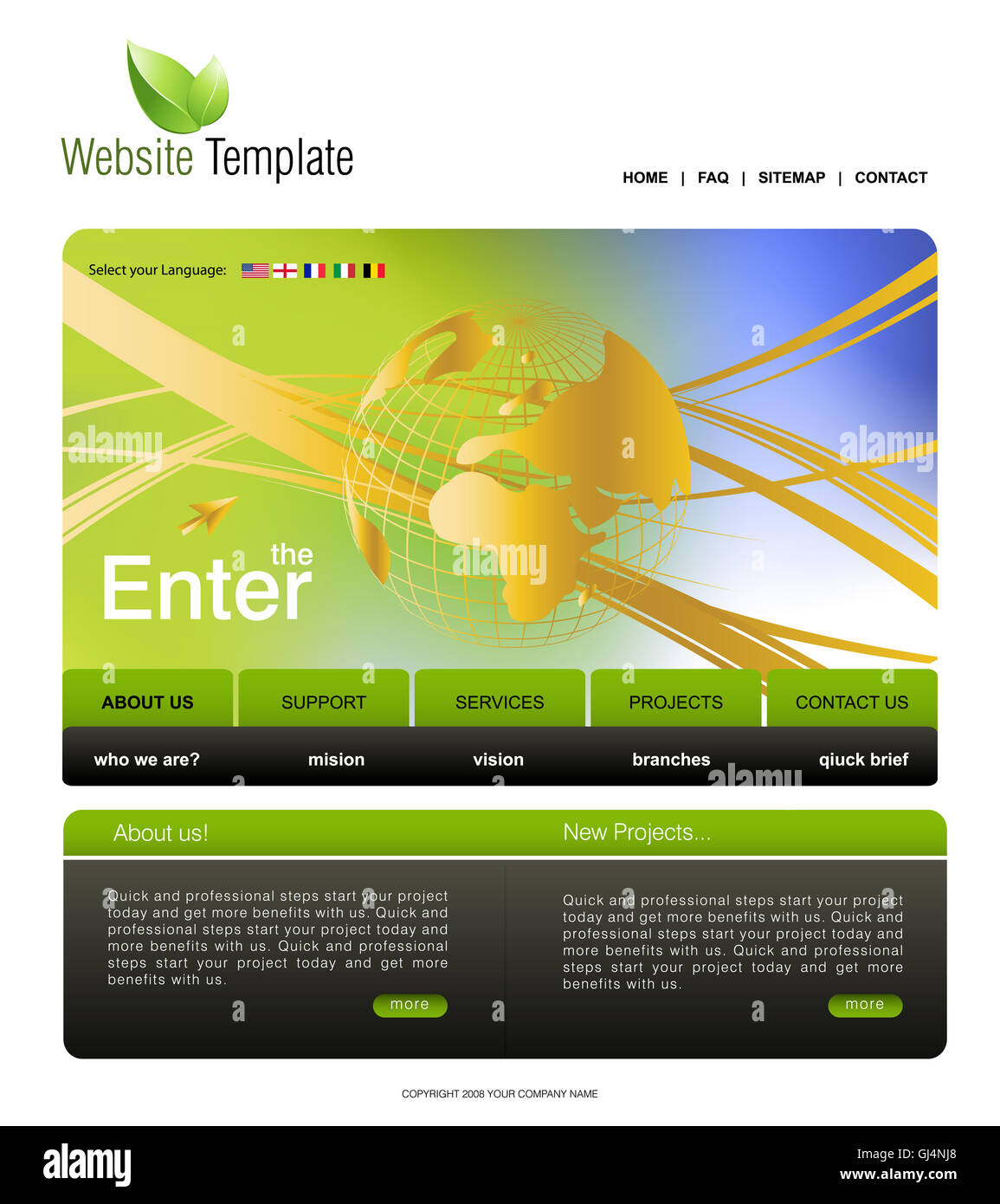 Golden menu template Cut Out Stock Images & Pictures - Alamy