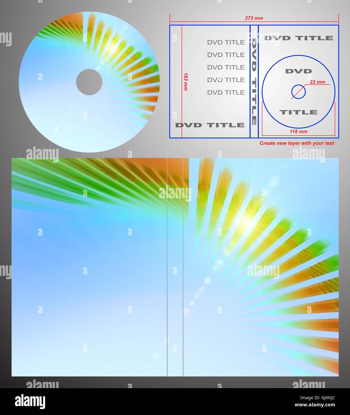 Abstract design template for dvd label and box-cover Stock Photo - Alamy