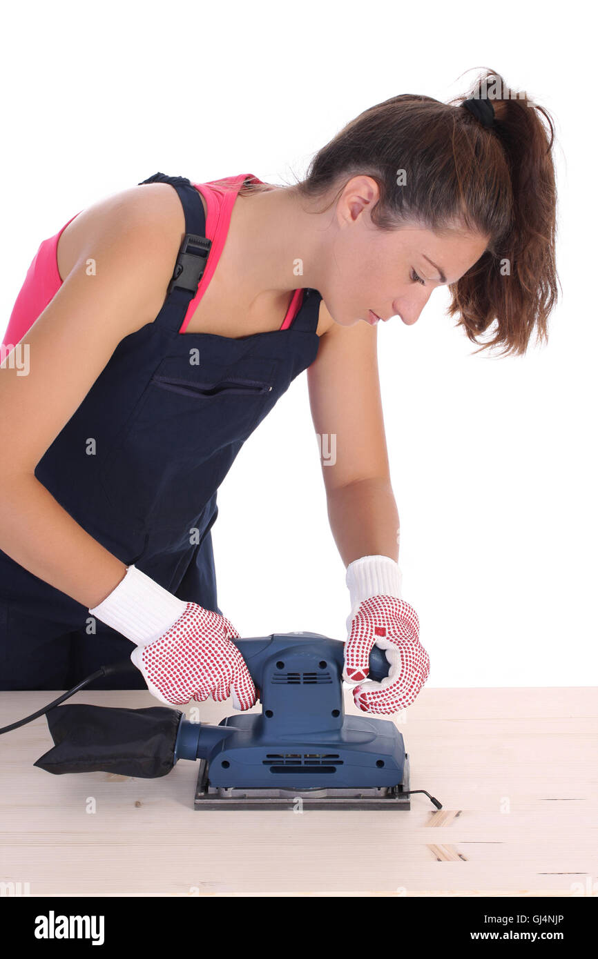 Woman industrial sander hi-res stock photography and images - Alamy