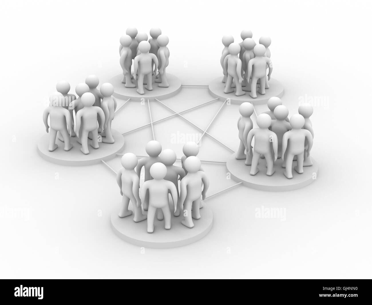 Conceptual image of teamwork. Isolated 3D image Stock Photo - Alamy