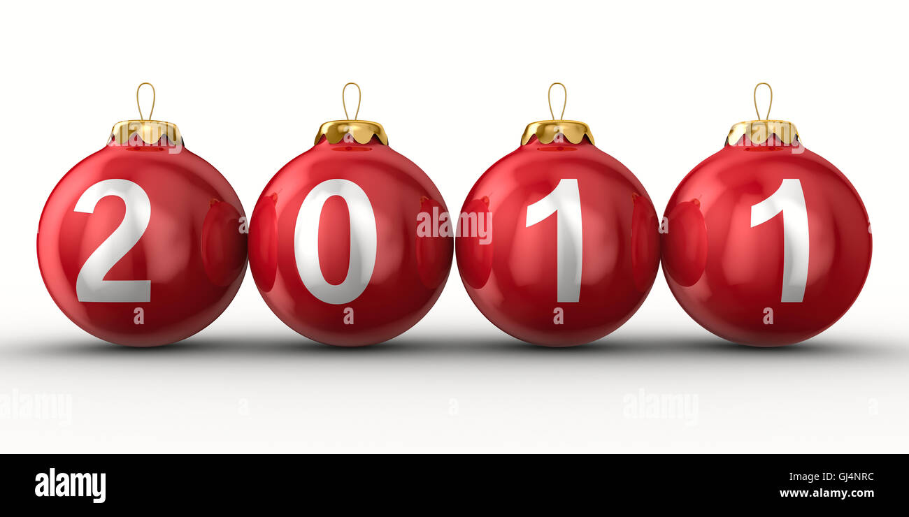 Christmas decoration on white background. 2011 year. Isolated 3D Stock ...