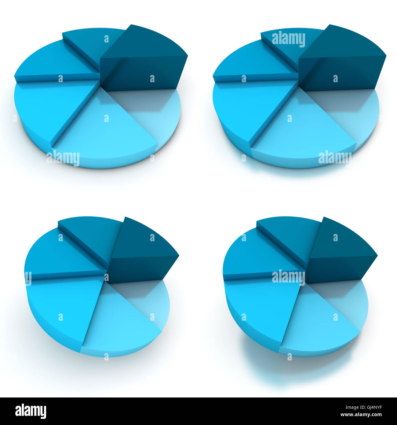 Pie Chart - Four Blue Views Stock Photo - Alamy