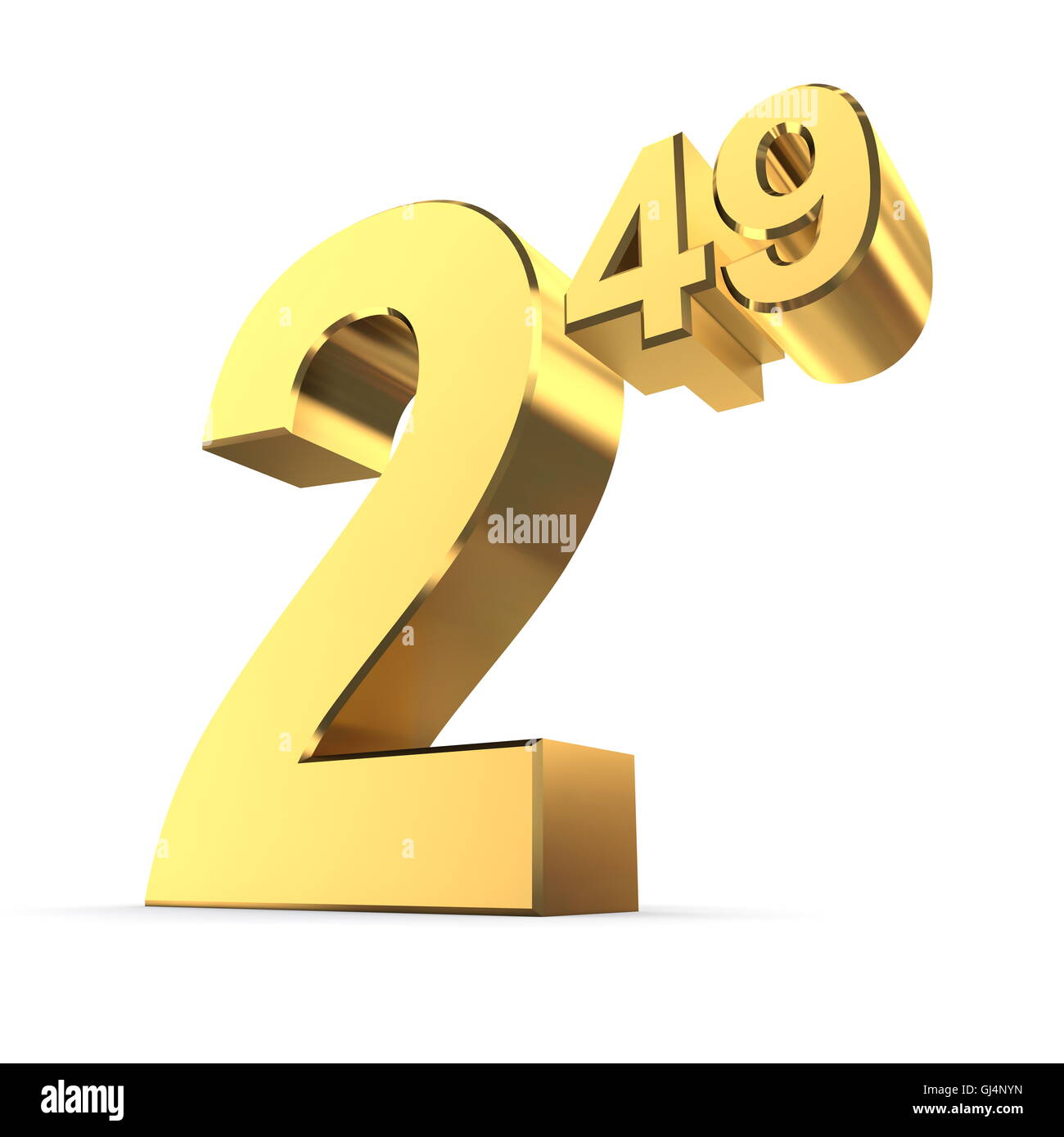 Solid Price Tag Number 2.49 - Shiny Gold Stock Photo - Alamy