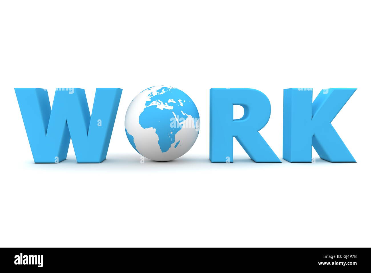 Work World Blue Stock Photo - Alamy