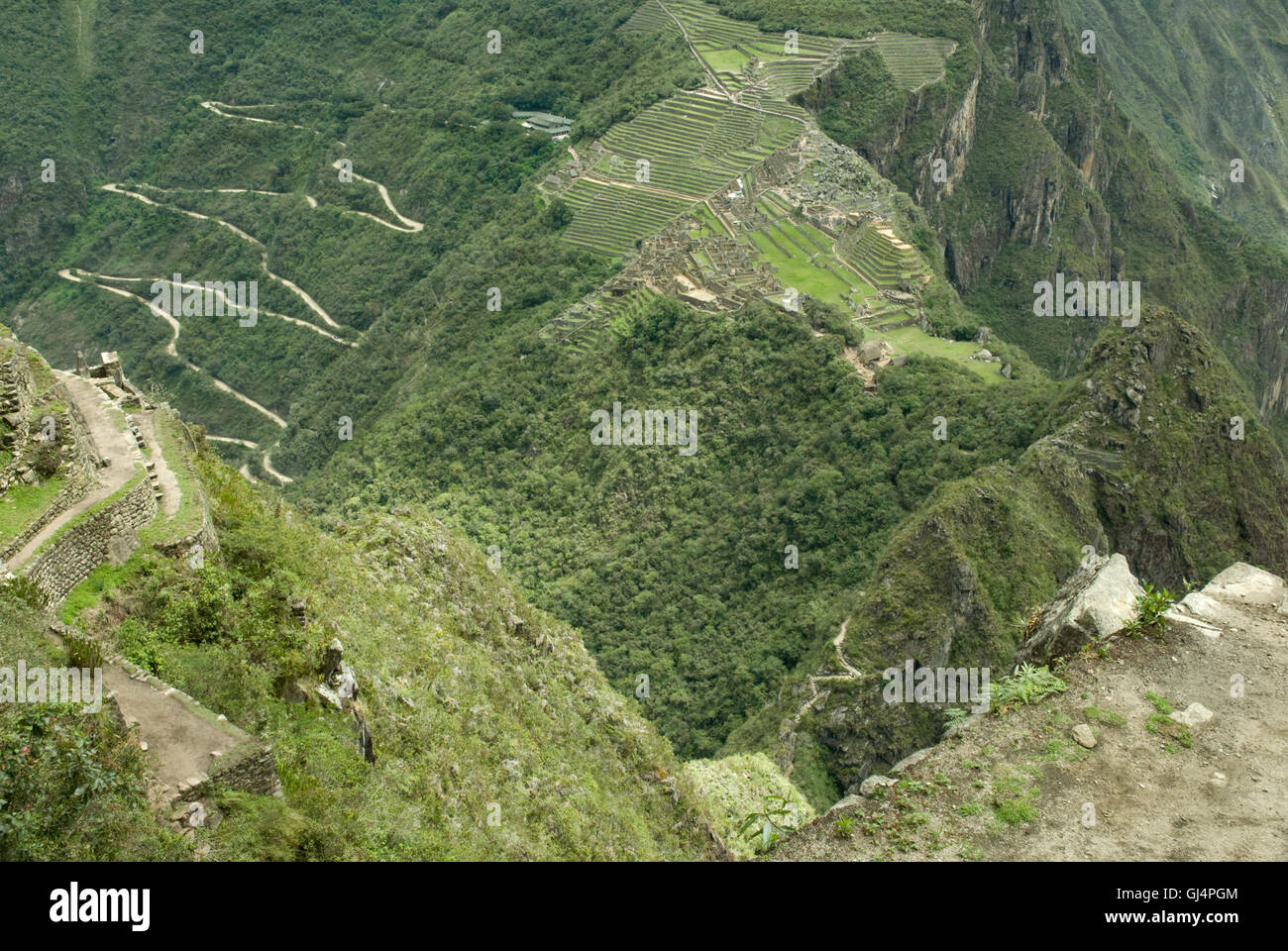 Machu Picchu aerial view Stock Photo - Alamy