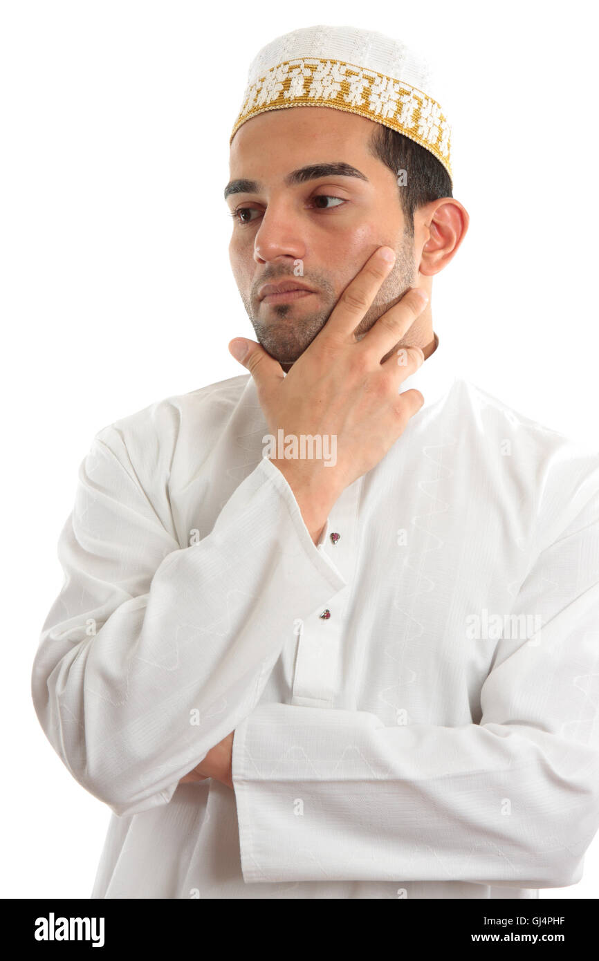 Ethnic man thinking Stock Photo - Alamy