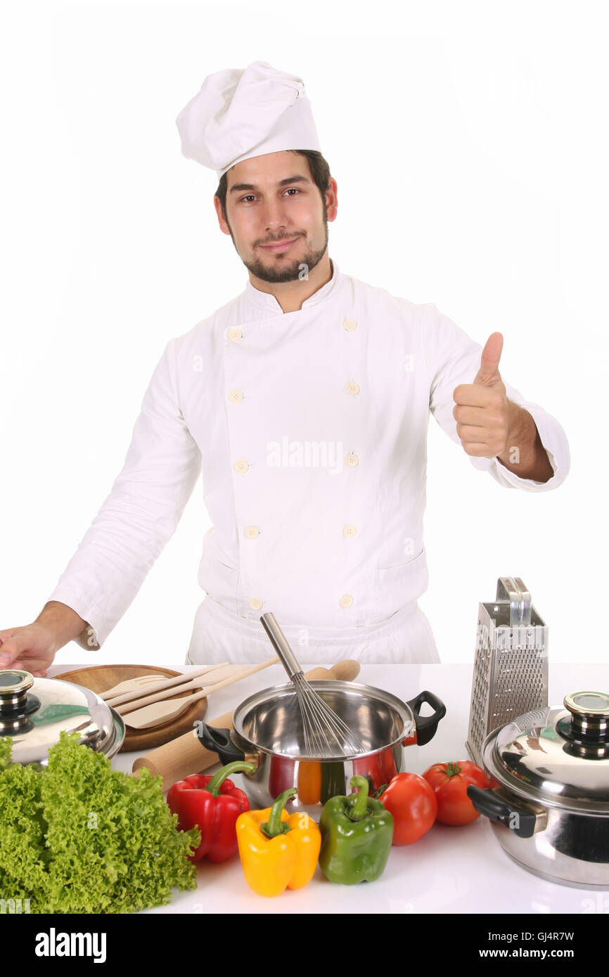 young chef preparing lunch Stock Photo - Alamy