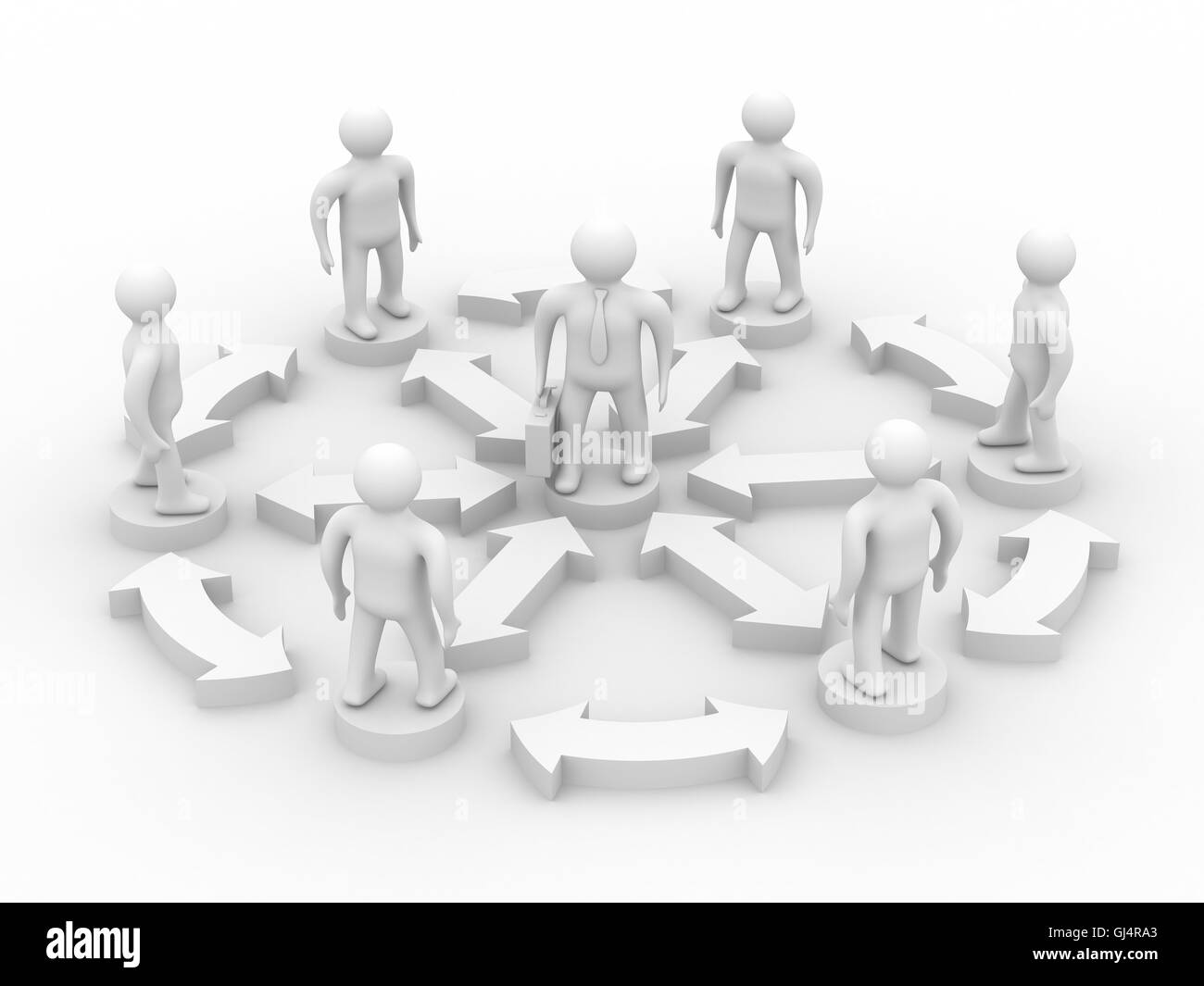 Conceptual image of teamwork. Isolated 3D image Stock Photo - Alamy
