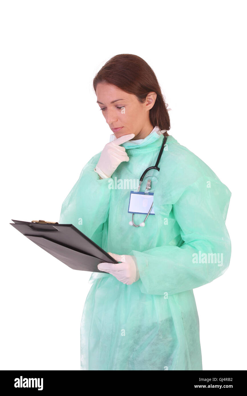 healthcare worker with documents Stock Photo - Alamy