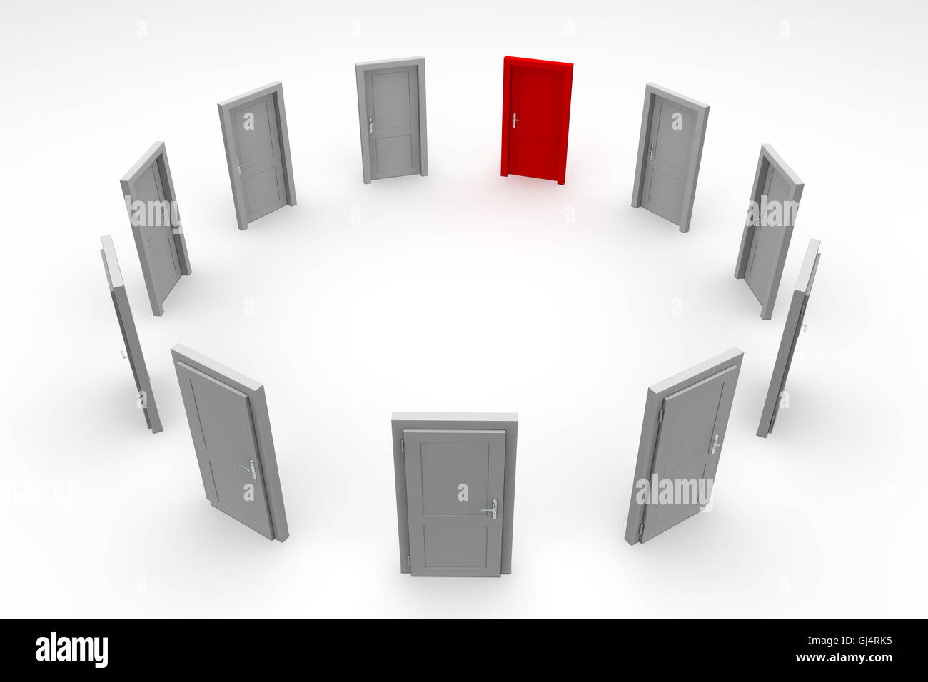 Door Circle - Closed Red Door Stock Photo - Alamy
