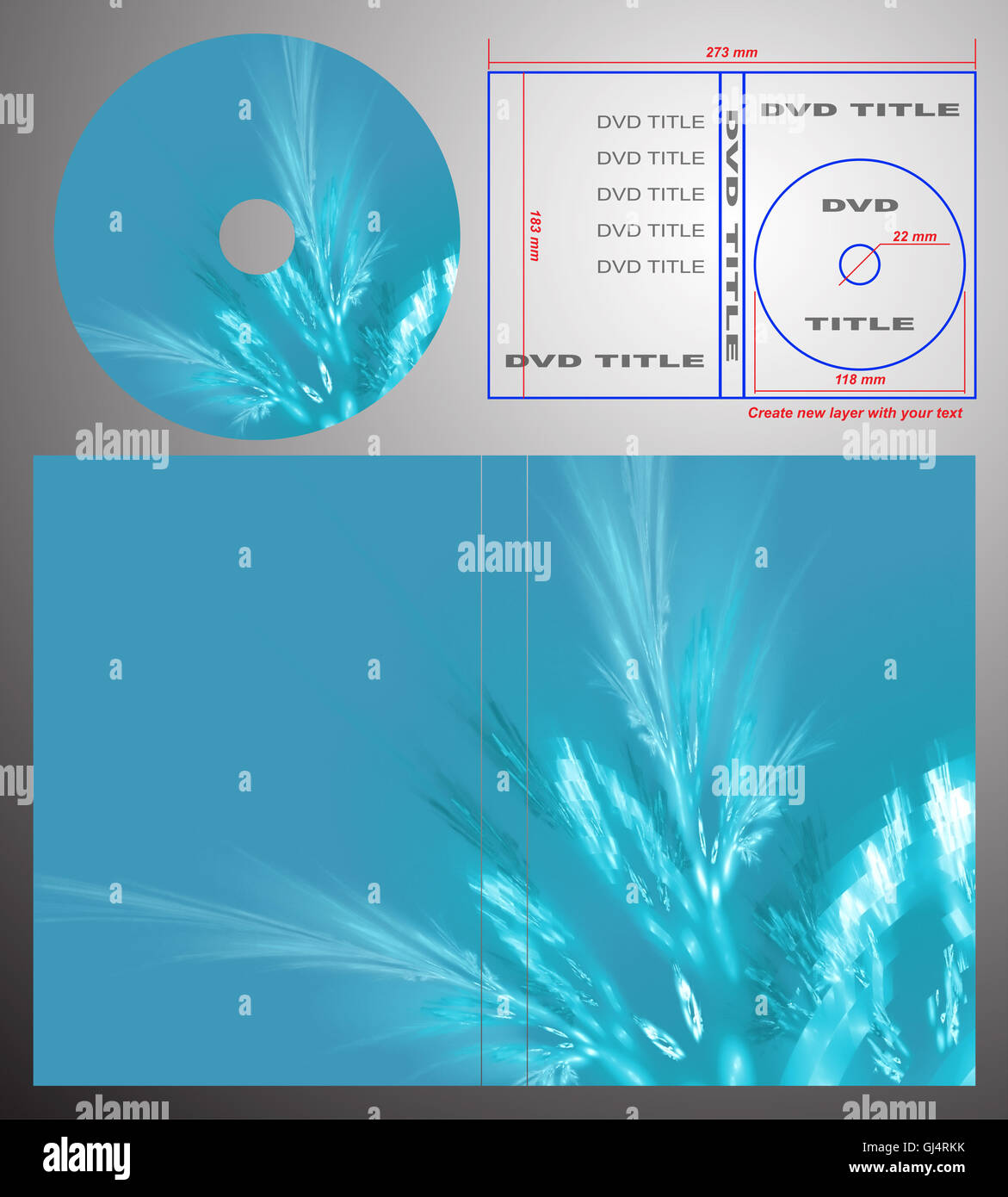 Abstract design template for dvd label and box-cover Stock Photo - Alamy