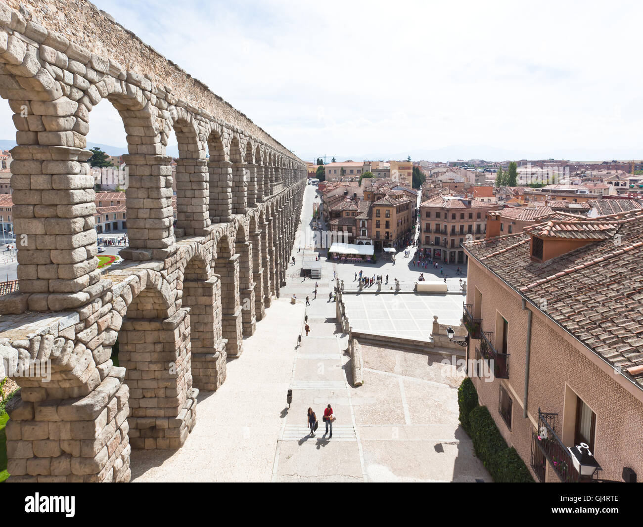 The ancient aqueduct in Segovia Stock Photo - Alamy