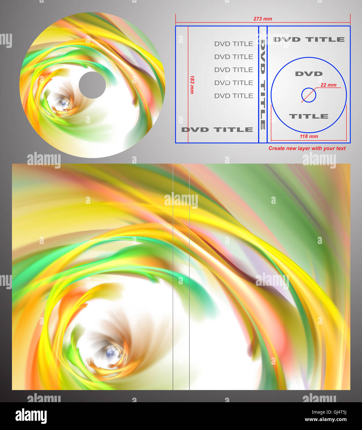 Abstract design template for dvd label and box-cover Stock Photo - Alamy
