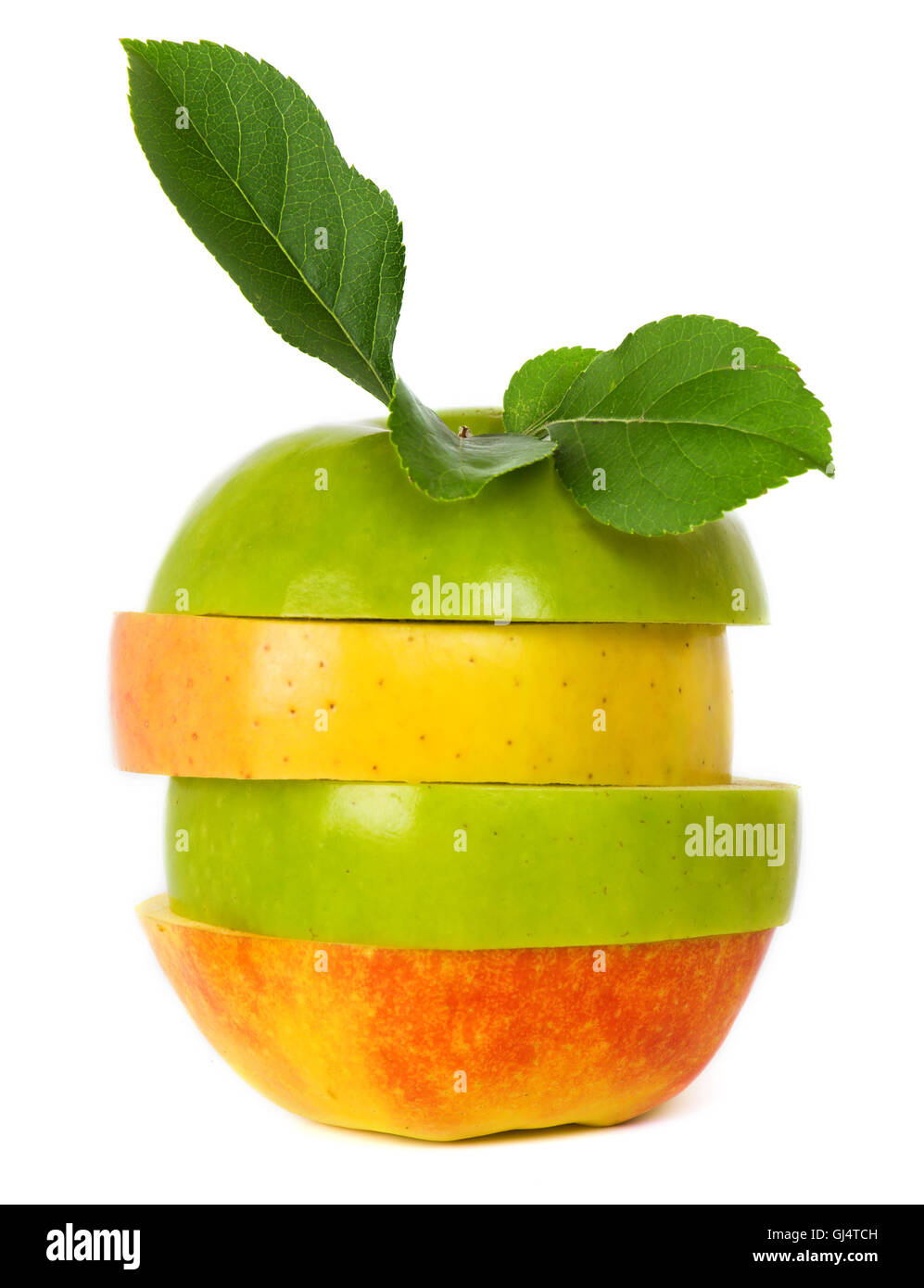 Mixed apple on white background Stock Photo - Alamy