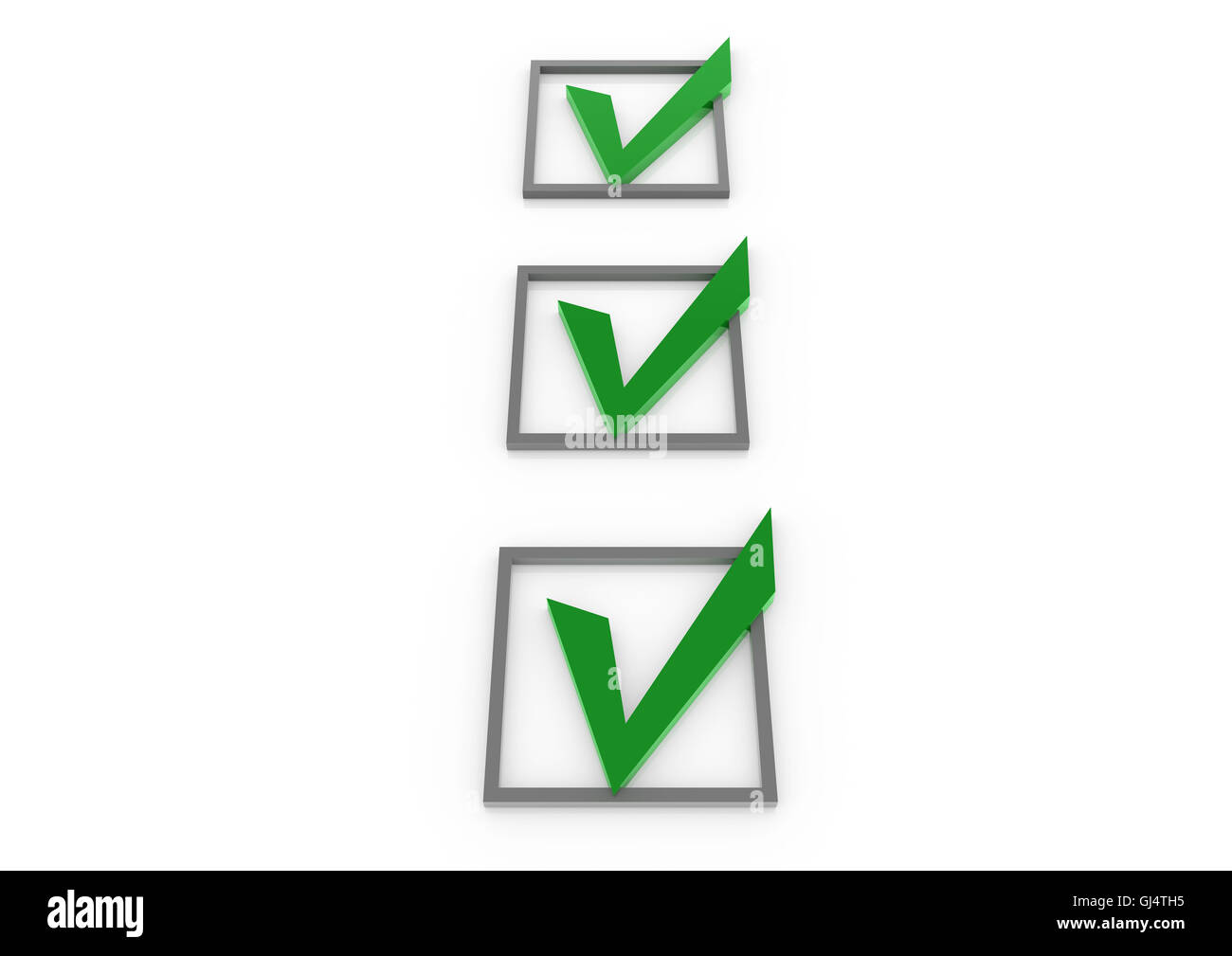 3d green gray check box Stock Photo - Alamy