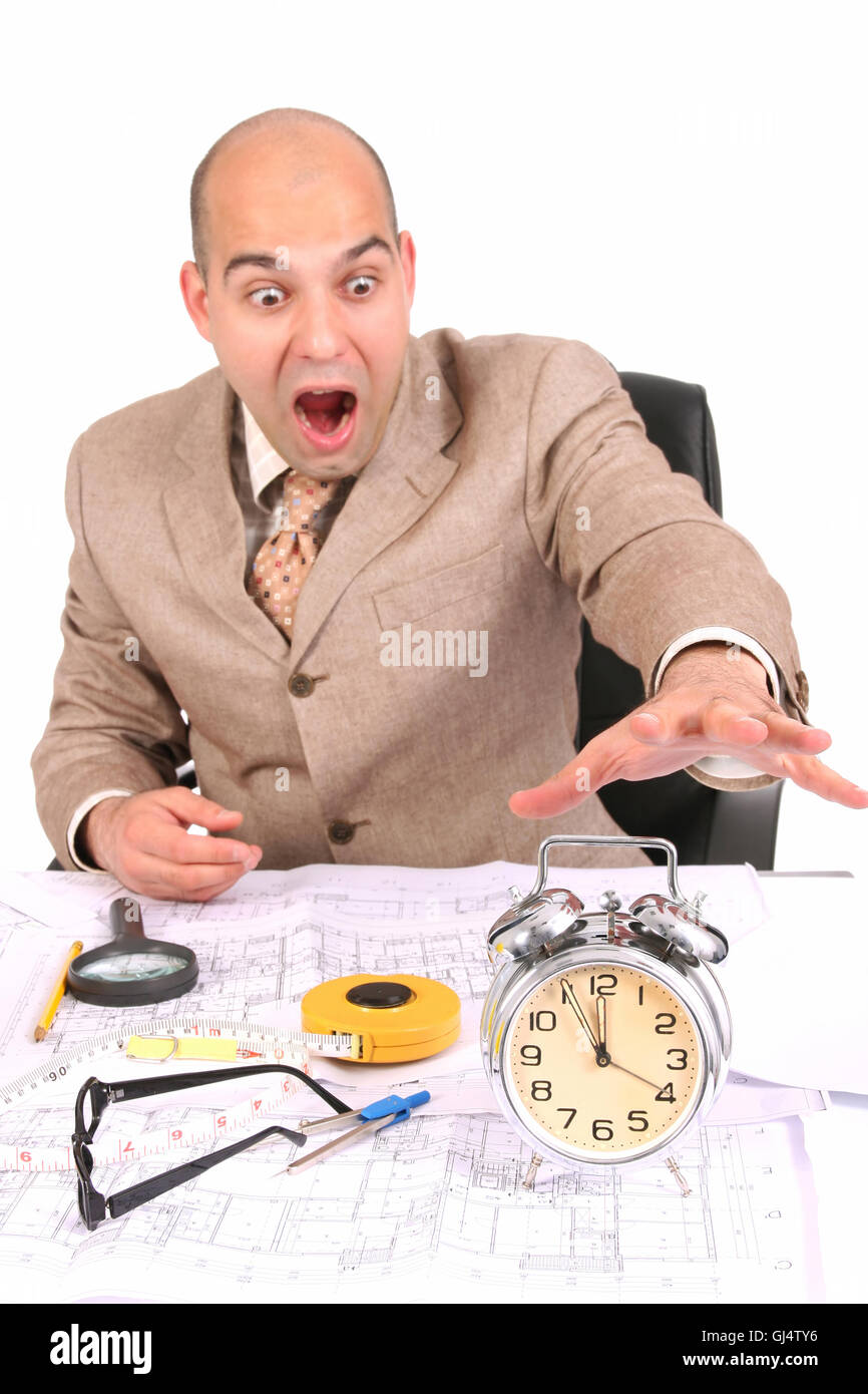 businessman looking at clock alarm Stock Photo - Alamy