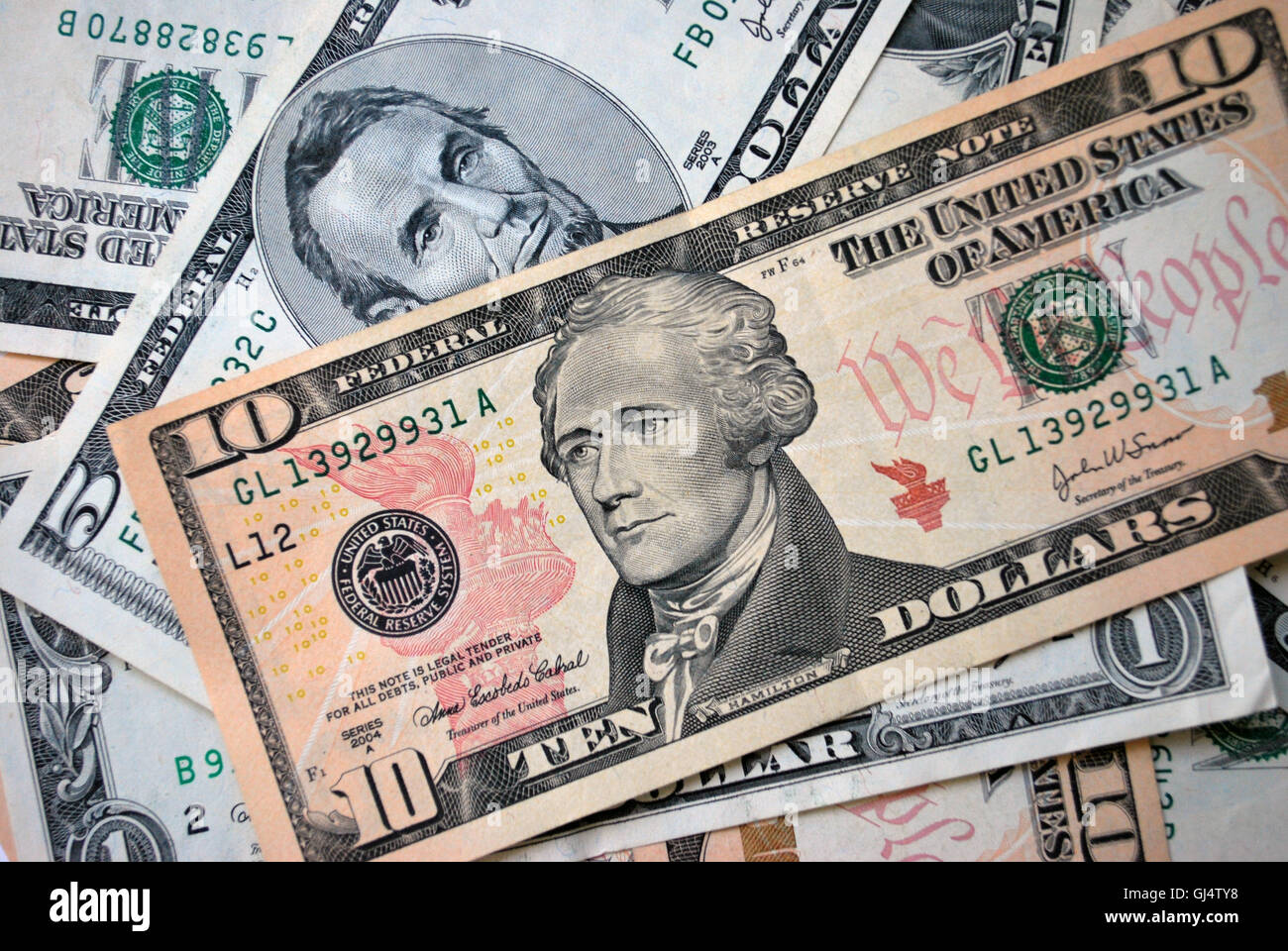 10 dollars notes hi-res stock photography and images - Alamy