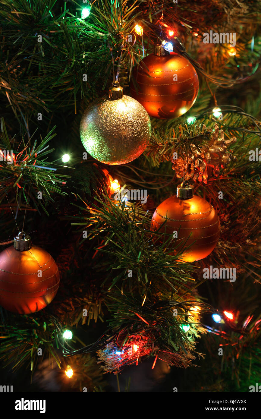 Christmas Tree With Balls Stock Photo - Alamy
