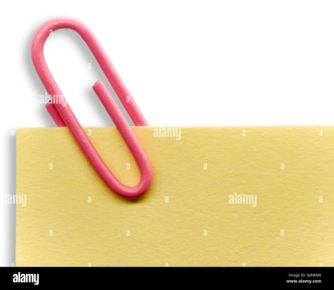 Paperclip on a note Stock Photo - Alamy