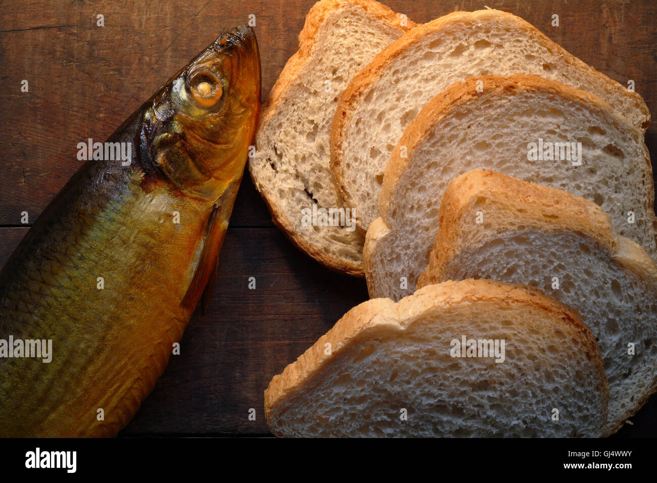 Fish And Bread Stock Photo - Alamy