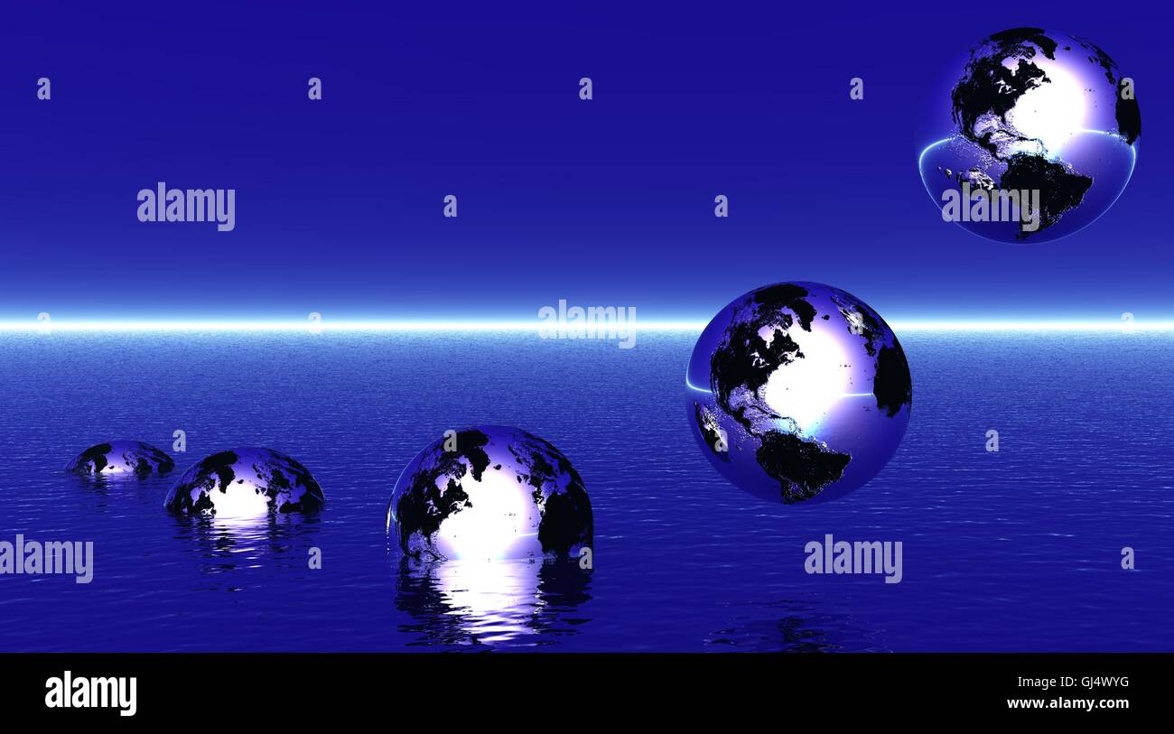 Earth emerging from the sea Stock Photo - Alamy