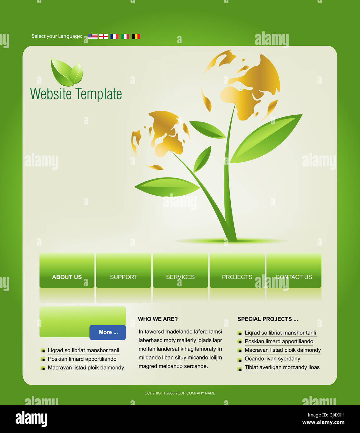 Golden page design template hi-res stock photography and images - Alamy