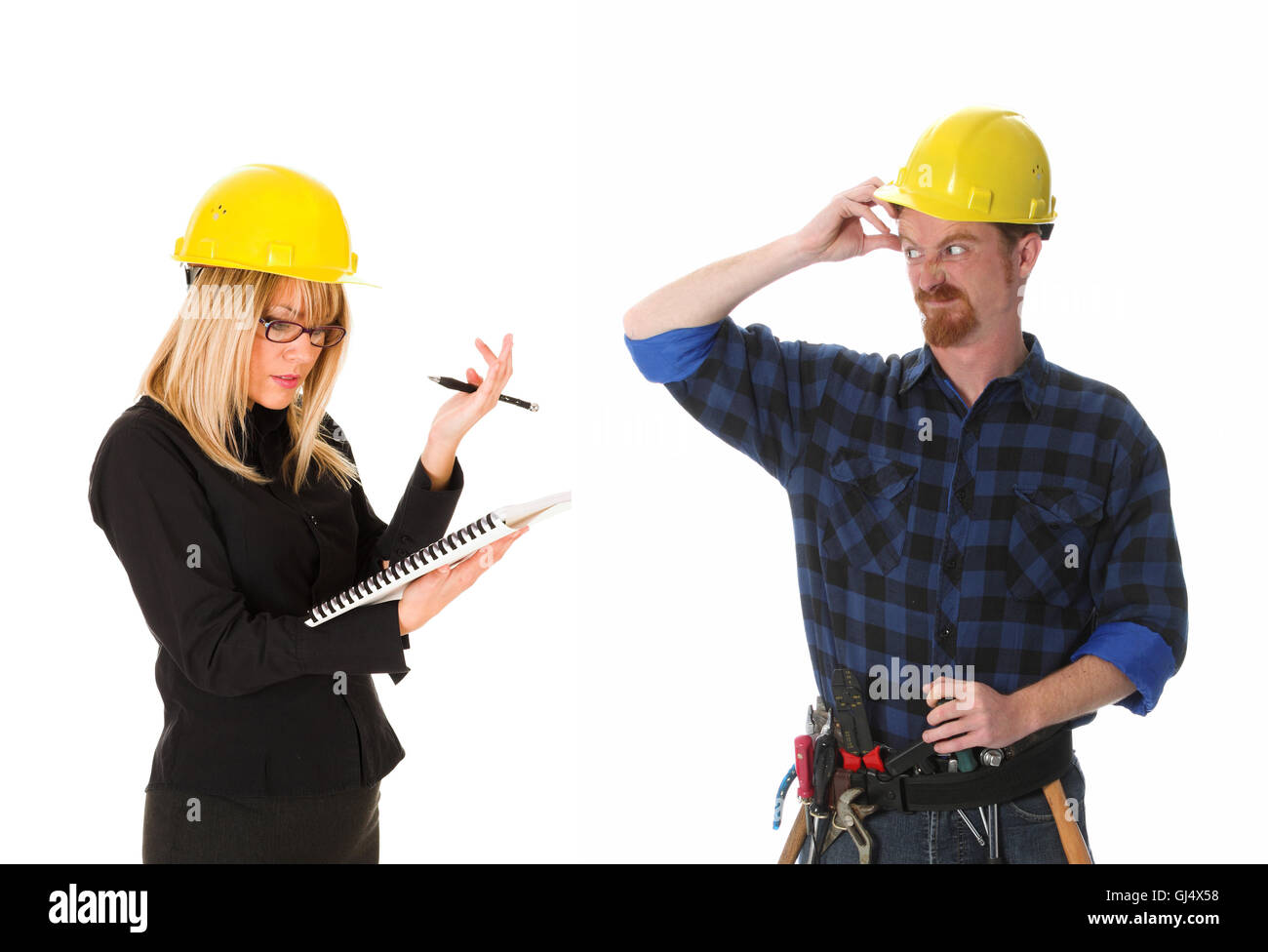 architect and construction worker Stock Photo - Alamy
