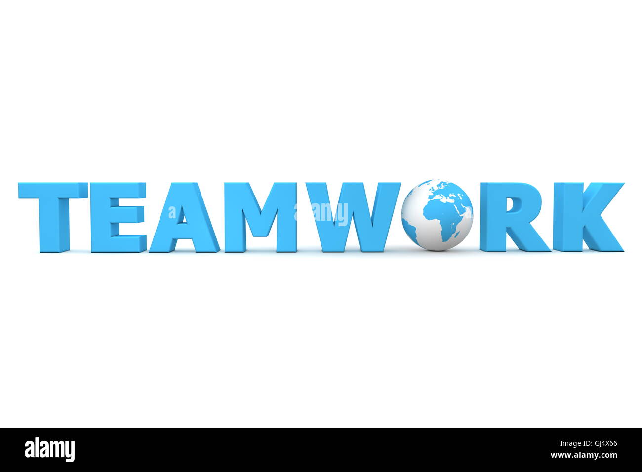 Teamwork World Blue Stock Photo - Alamy