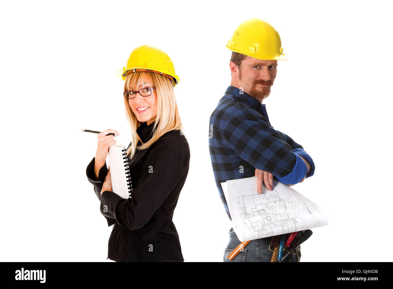 architect and construction worker Stock Photo - Alamy