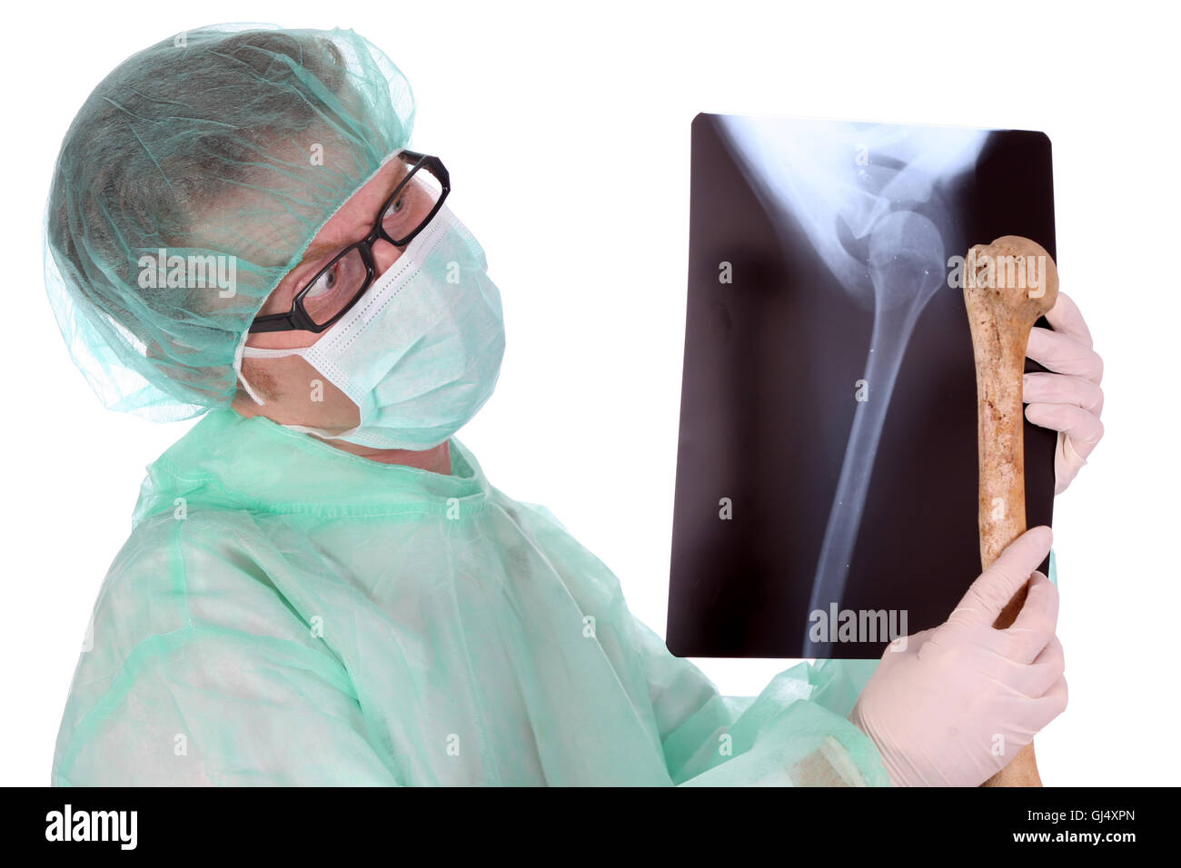surgeon with xray and bone Stock Photo - Alamy