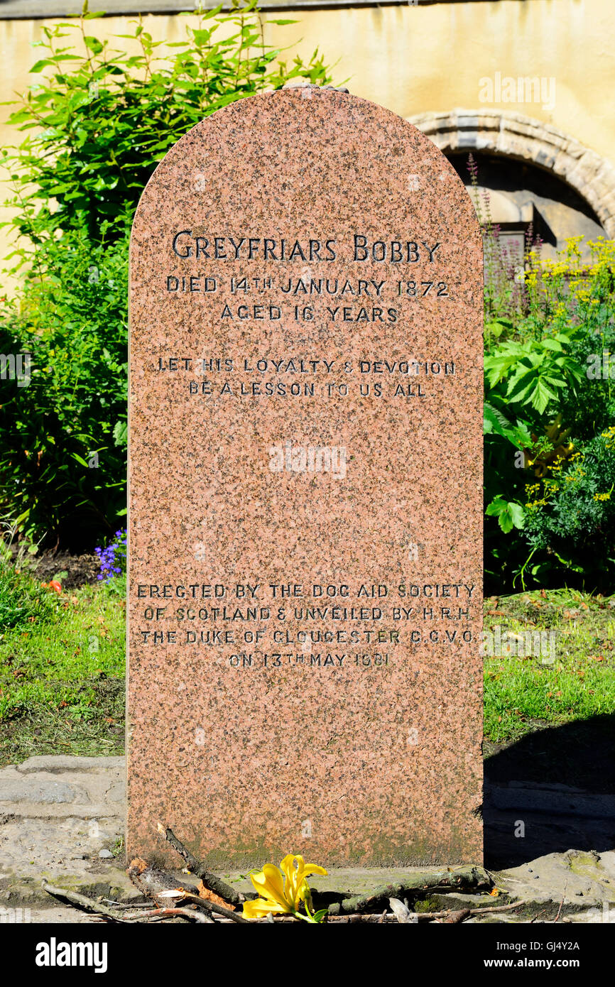 Memorial to Greyfriars Bobby in Greyfriars Kirk, Candlemaker Row ...