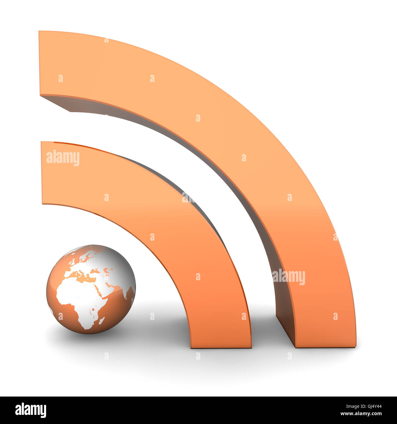 RSS Sign in Metallic Orange Stock Photo - Alamy