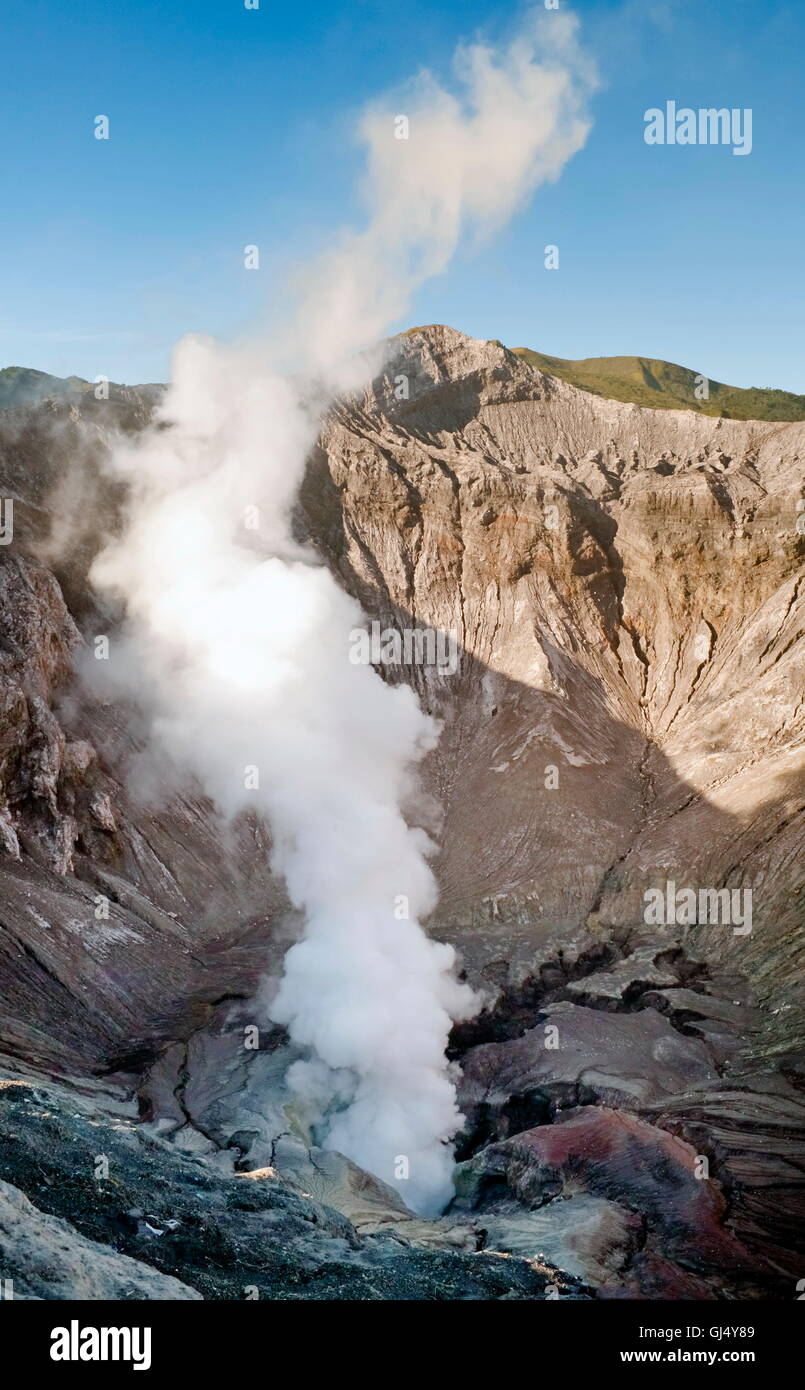 Smoking creater volcano Stock Photo - Alamy