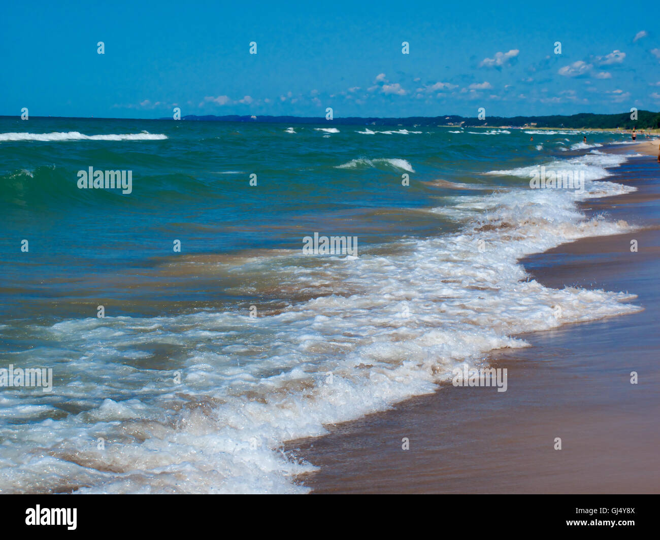 Michigan lake surf Stock Photo - Alamy