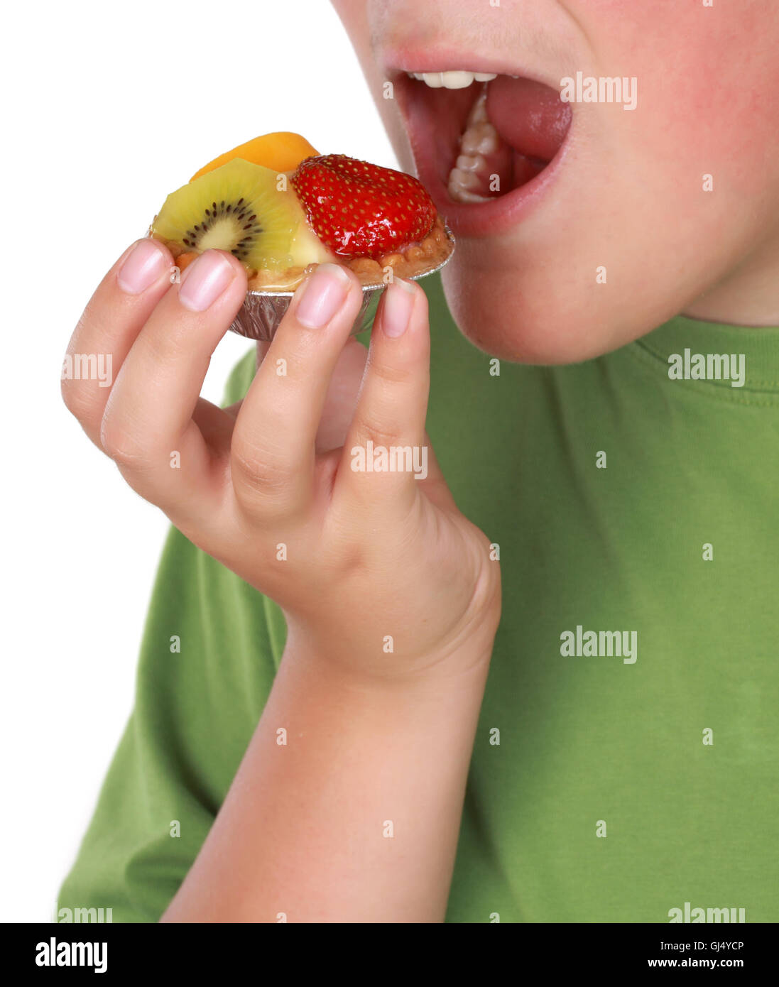 teen boy eating tartlet Stock Photo - Alamy