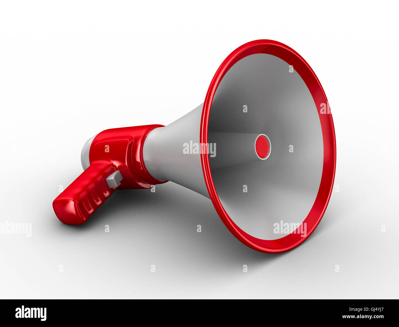 Megaphone on white background. Isolated 3D image Stock Photo - Alamy