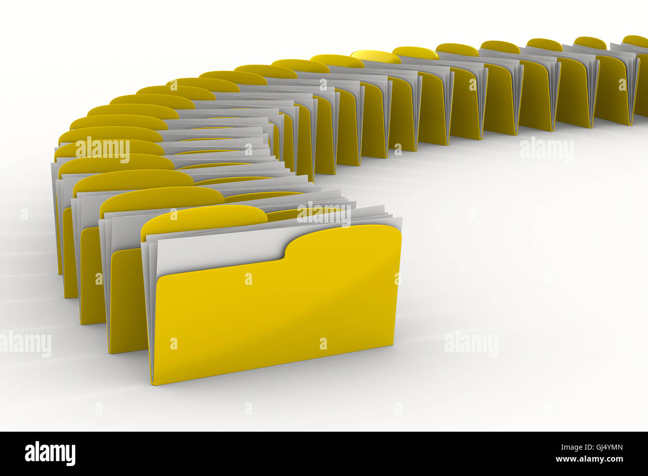 Yellow computer folder on white background. Isolated 3d image Stock ...