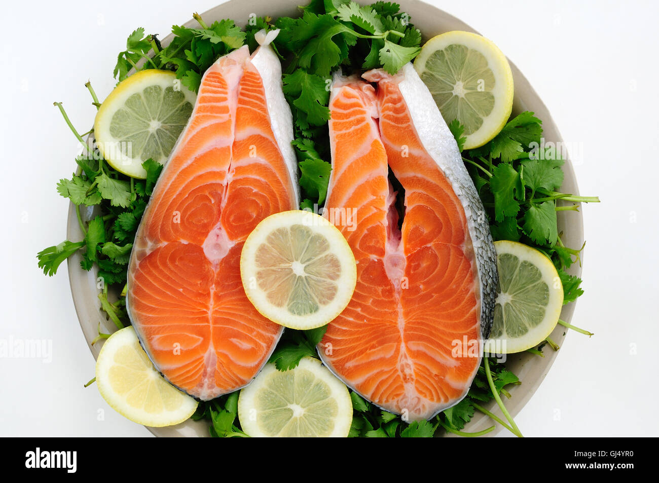 Cut Salmon pieces Stock Photo - Alamy
