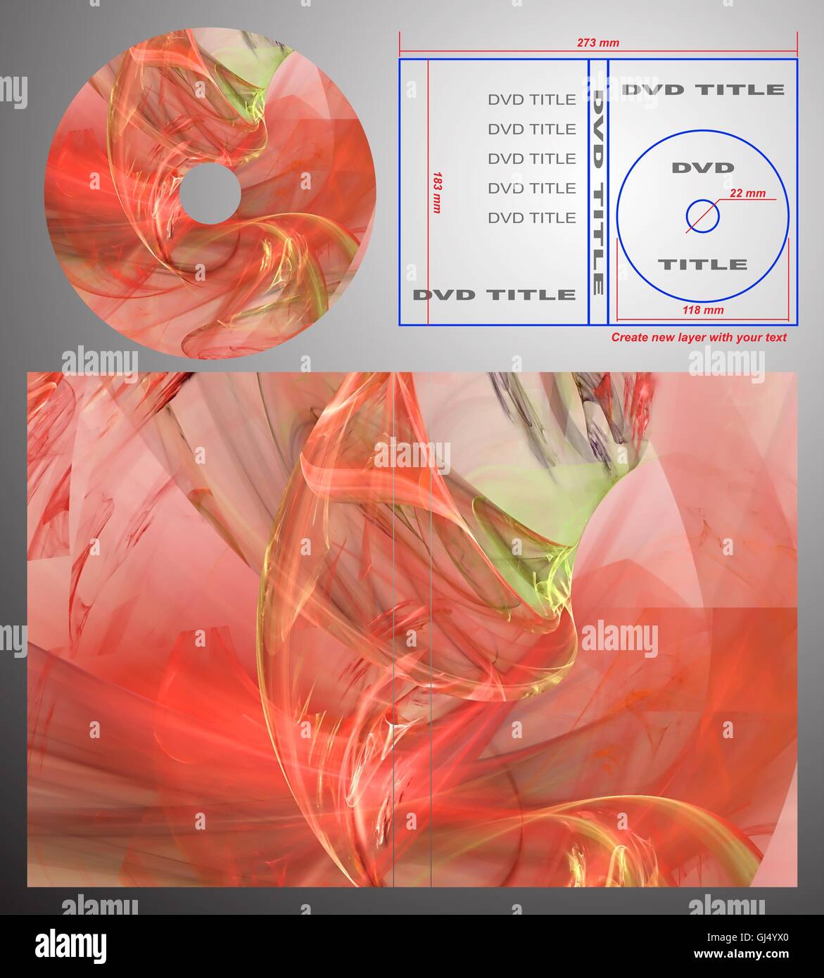 Abstract design template for dvd label and box-cover Stock Photo - Alamy
