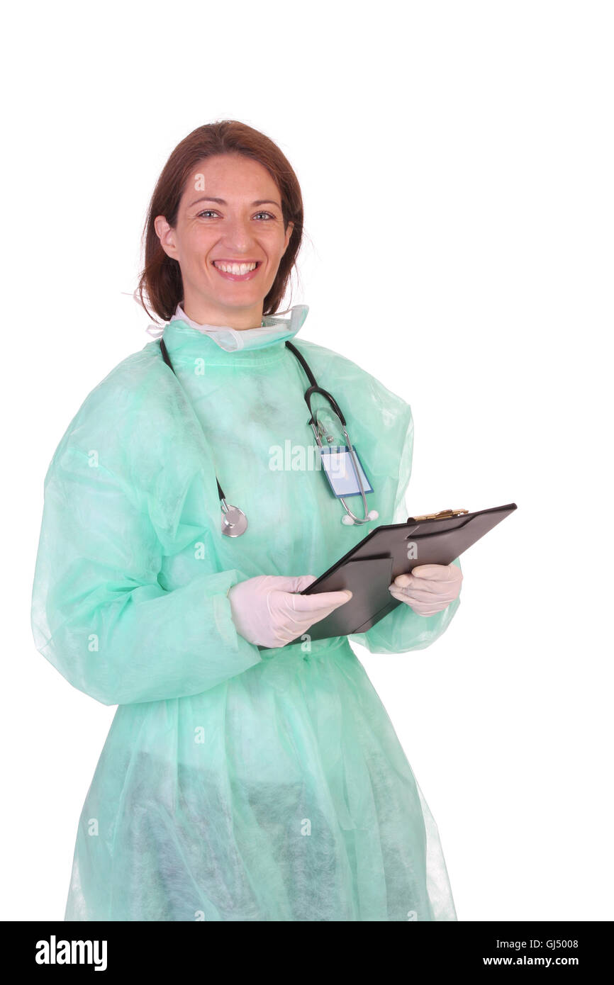 healthcare worker with documents Stock Photo - Alamy