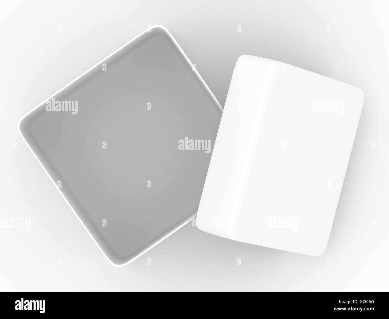 Open box on white background. top view. Isolated 3D image Stock Photo ...