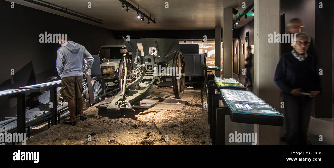 Visitors in the Mémorial de Verdun, museum and war memorial to ...