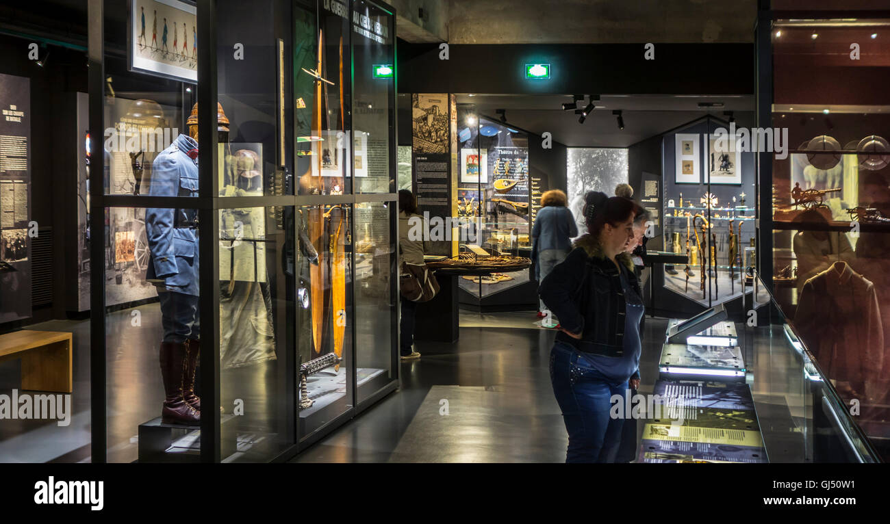 Visitors in the Mémorial de Verdun, museum and war memorial to ...