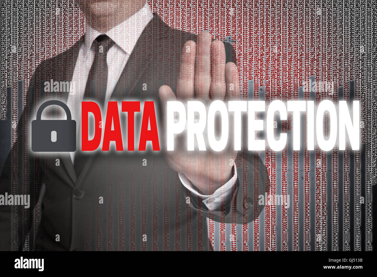 Data protection with matrix is shown by businessman Stock Photo - Alamy