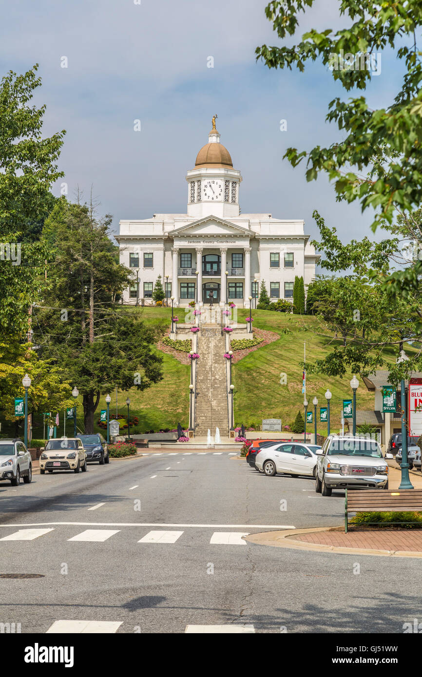 Jackson County Courthouse stands at the end of Main Street in Sylva ...