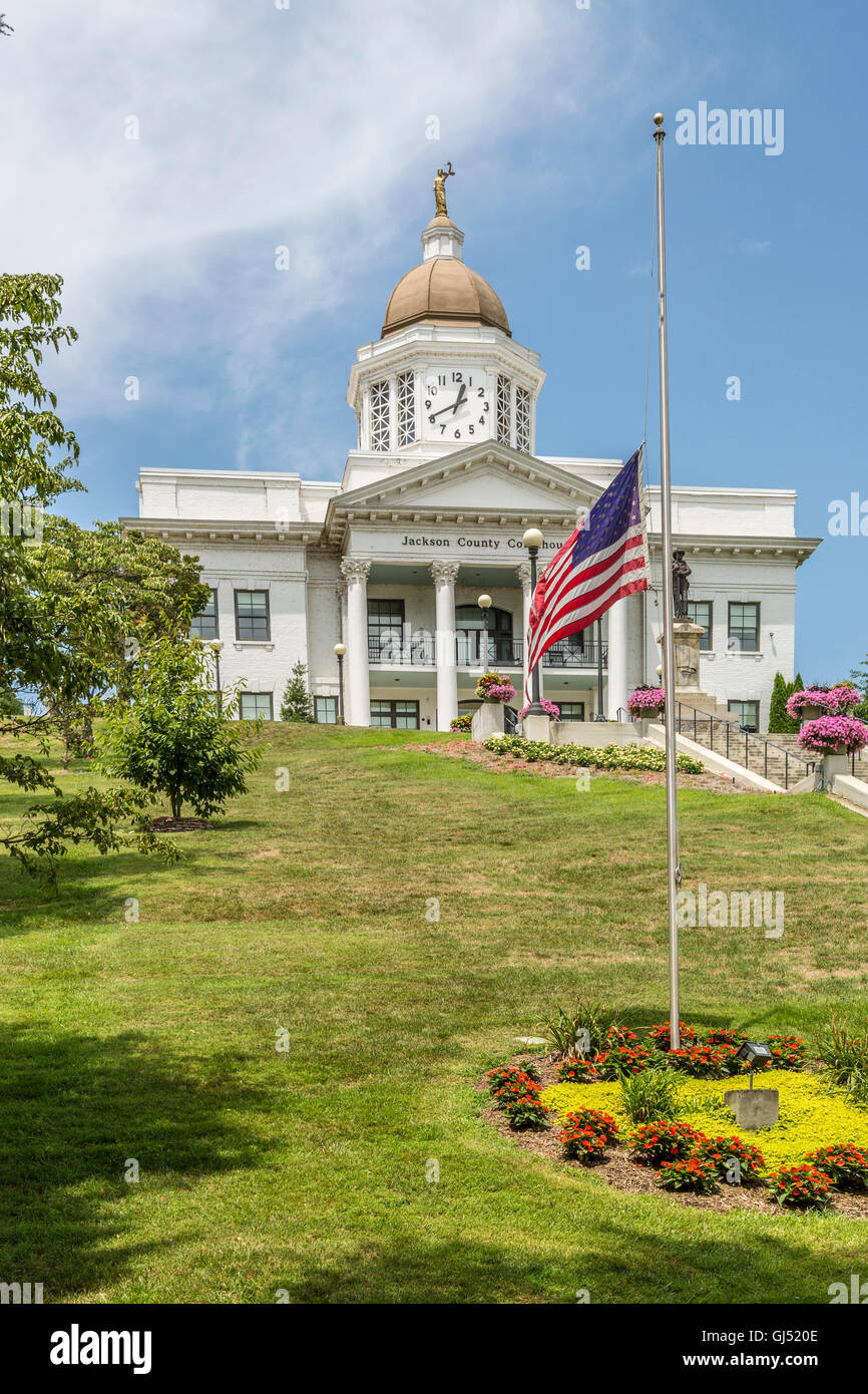 Jackson County Courthouse stands at the end of Main Street in Sylva ...