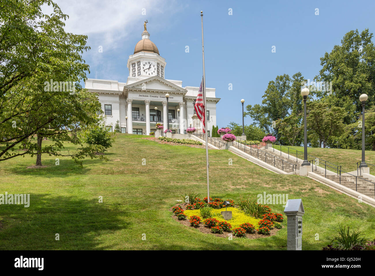 Jackson County Courthouse stands at the end of Main Street in Sylva ...