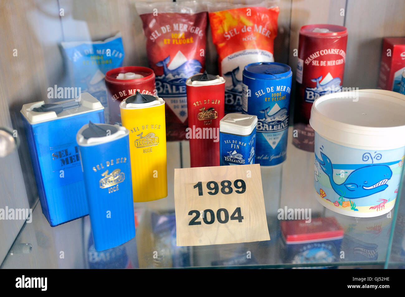 Showcase the collection of packaging of sea salt in society Whale since ...
