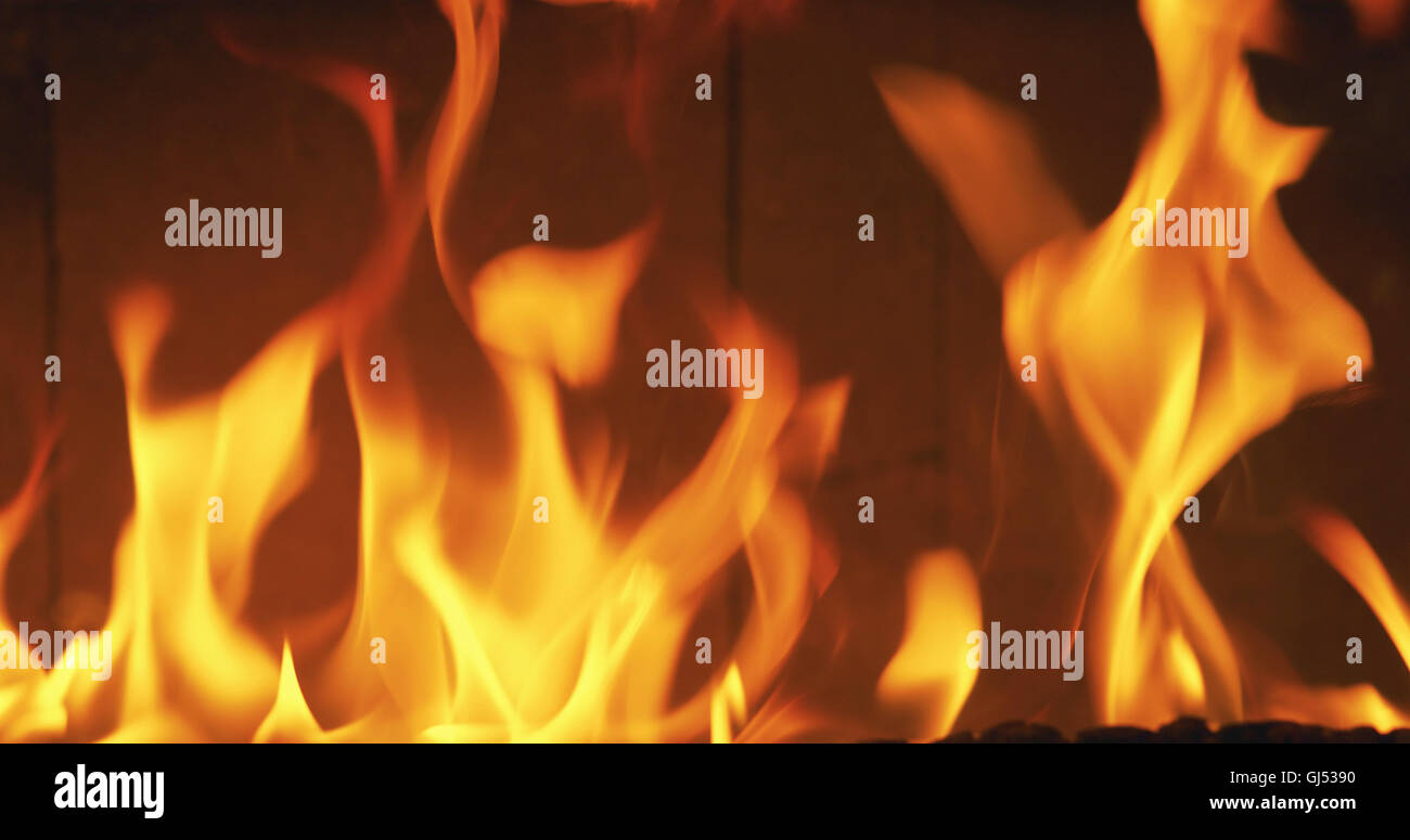 close up photo of flames in a fireplace Stock Photo - Alamy
